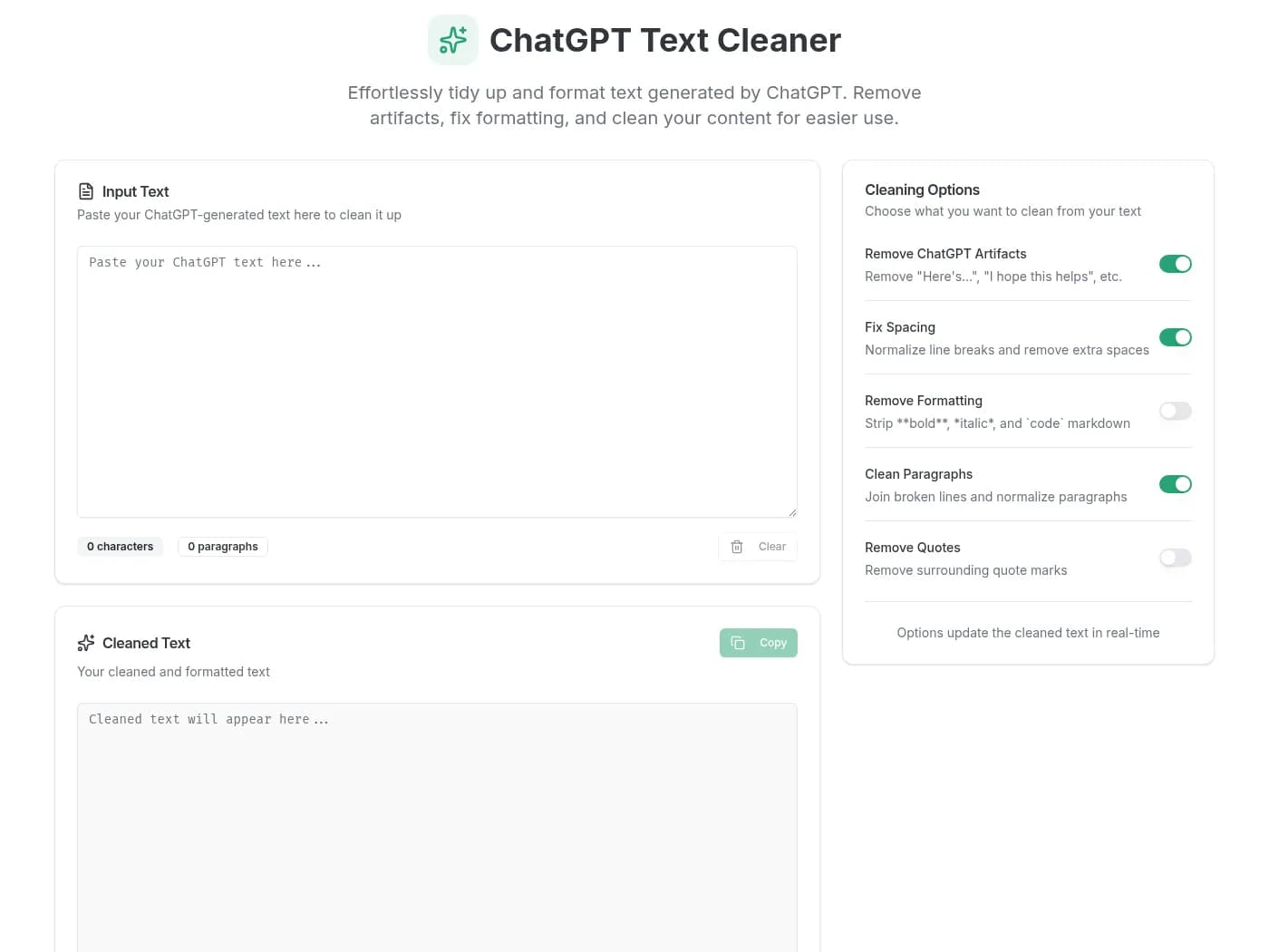 ChatGPT Text Cleaner
