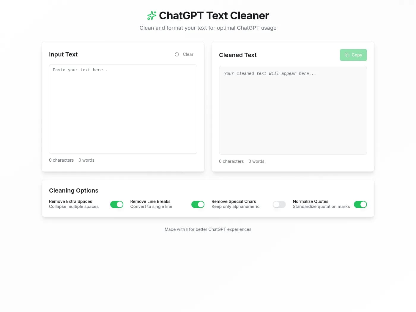 ChatGPT Text Cleaner