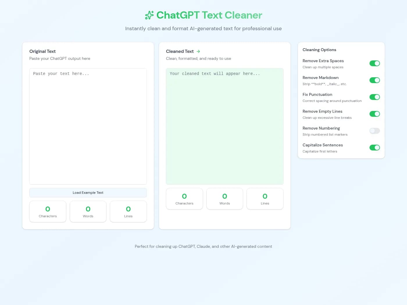 ChatGPT Text Cleaner