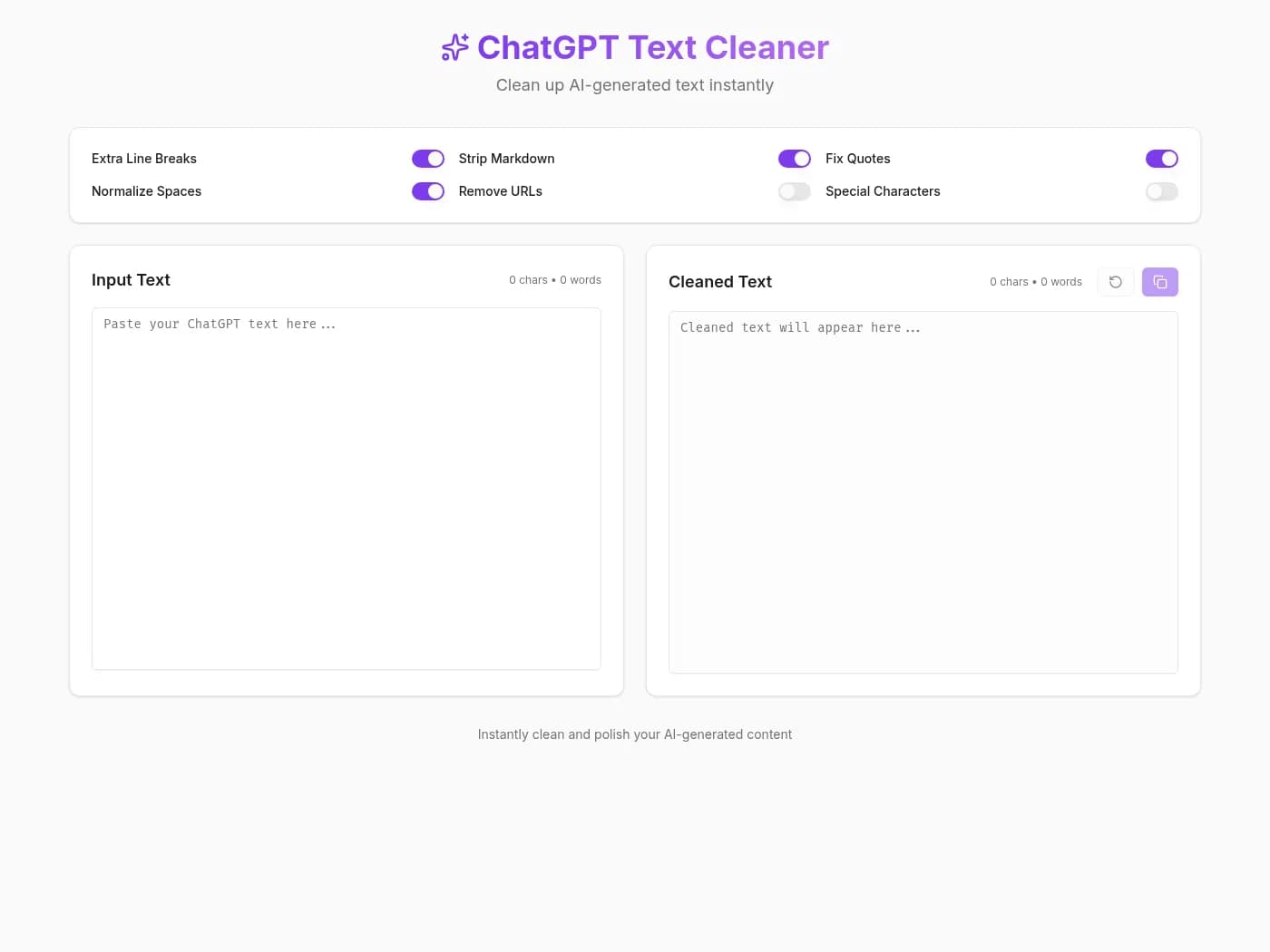 ChatGPT Text Cleaner