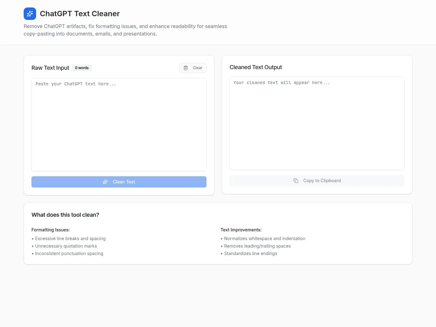 ChatGPT Text Cleaner