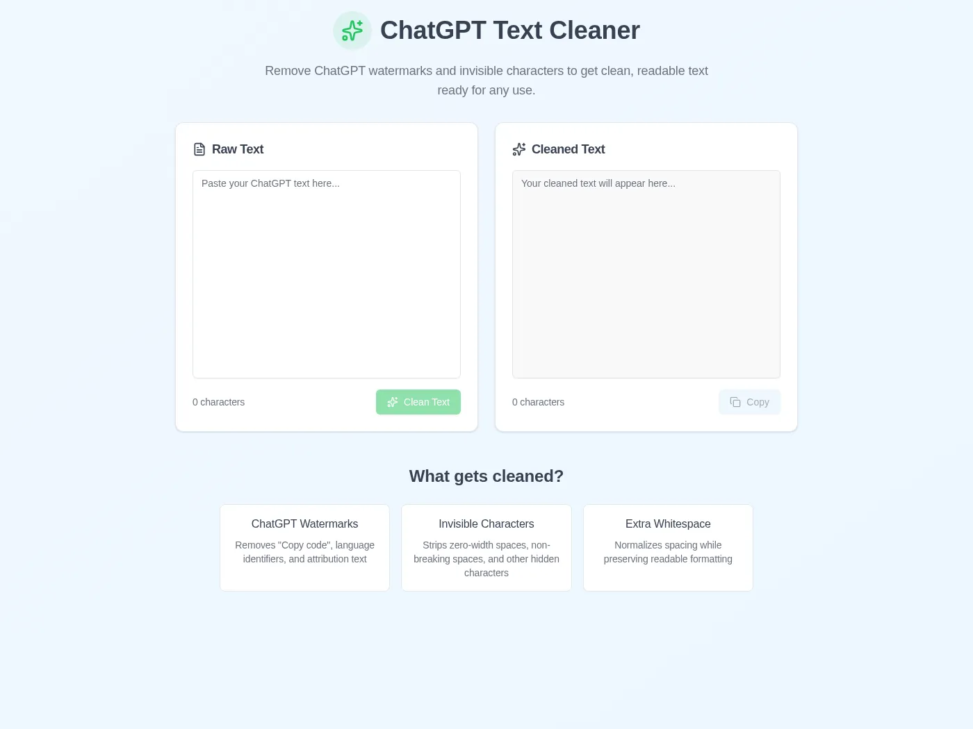 ChatGPT Text Cleaner