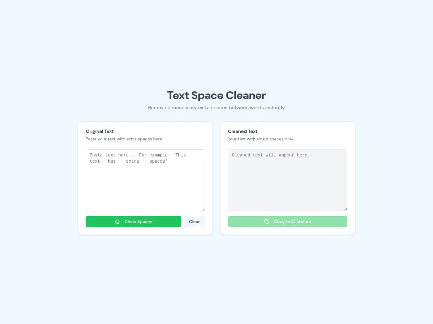 ChatGPT Text Space Cleaner