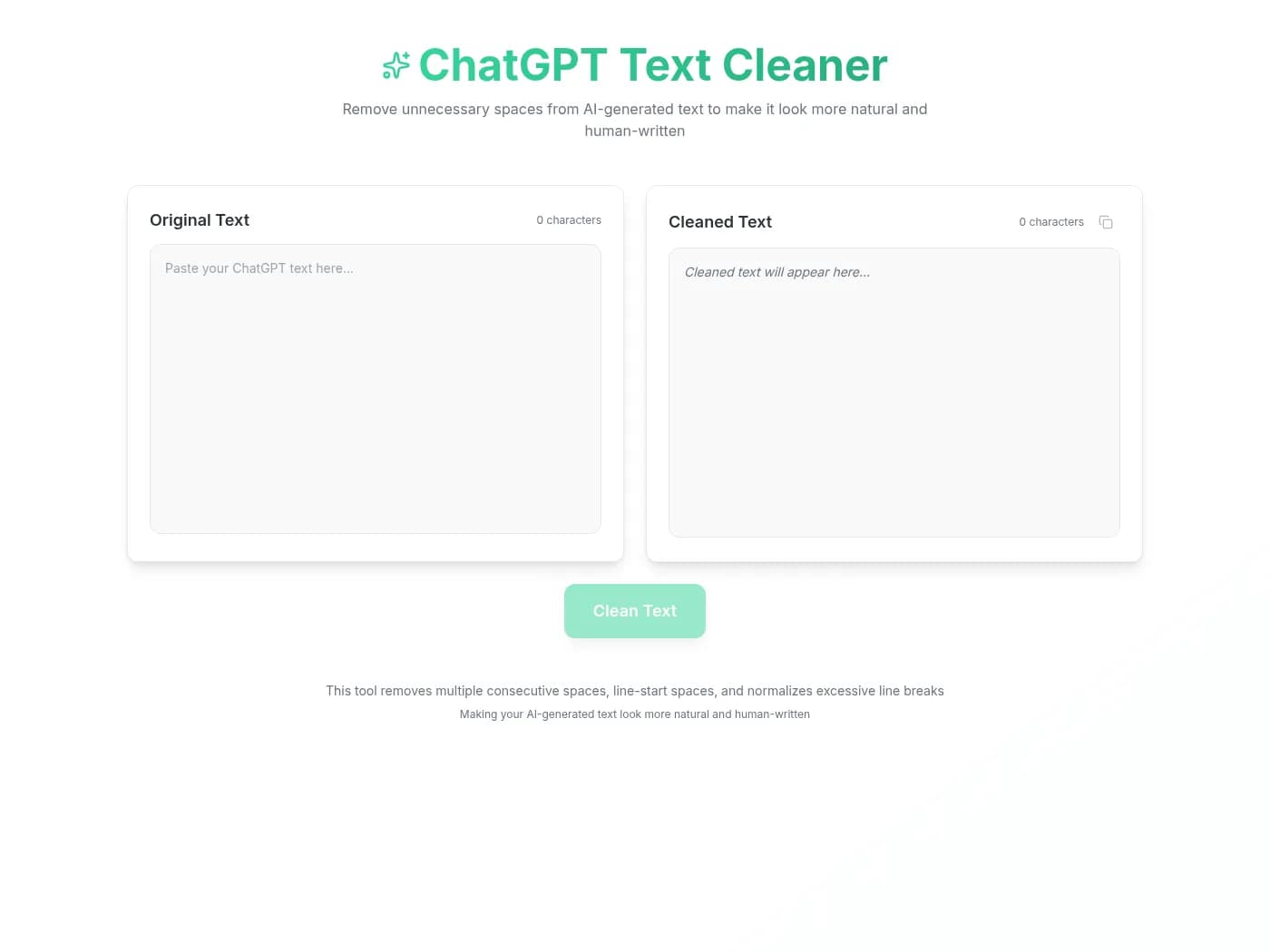 ChatGPT Text Space Cleaner