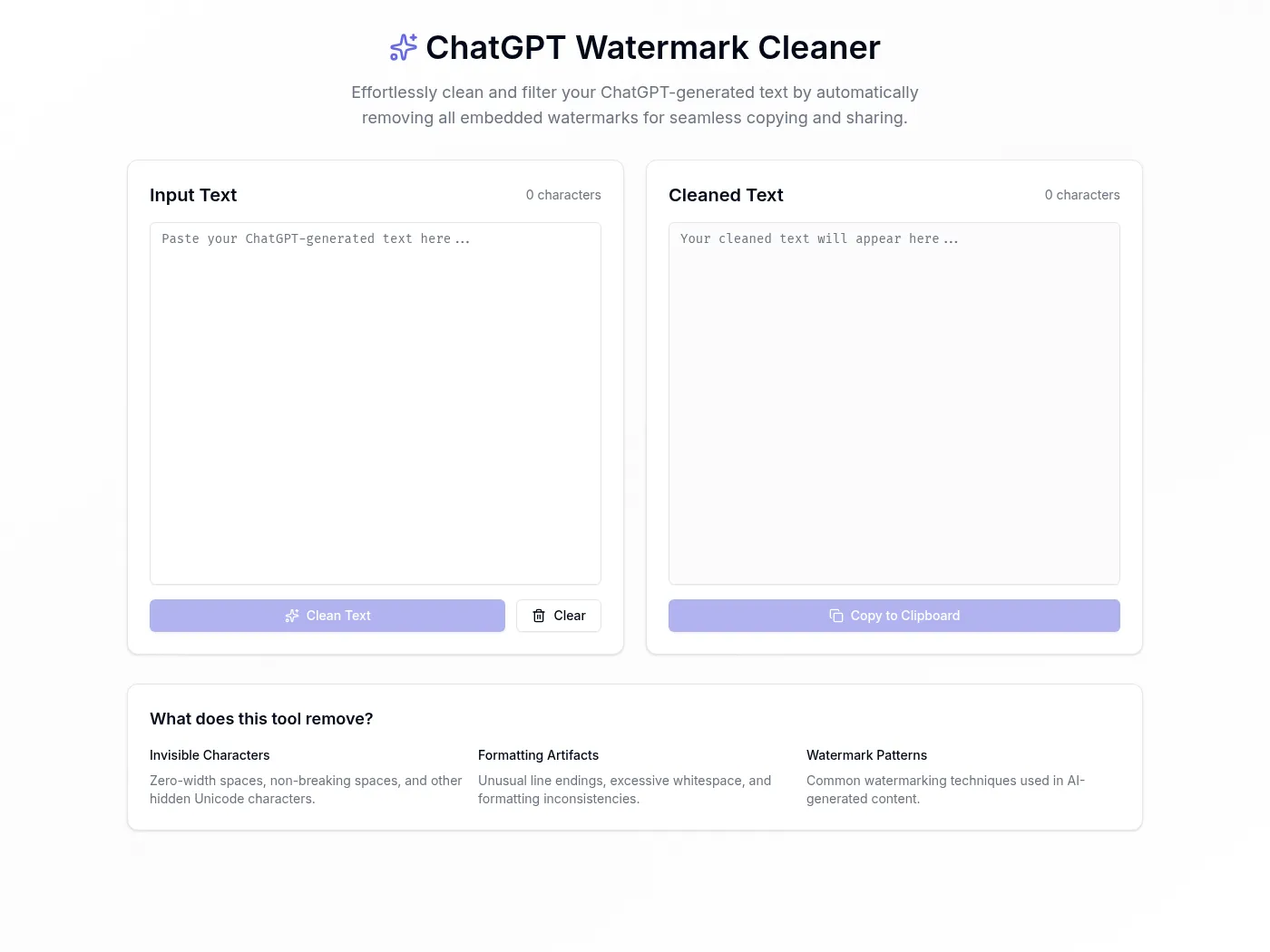 ChatGPT Watermark Cleaner