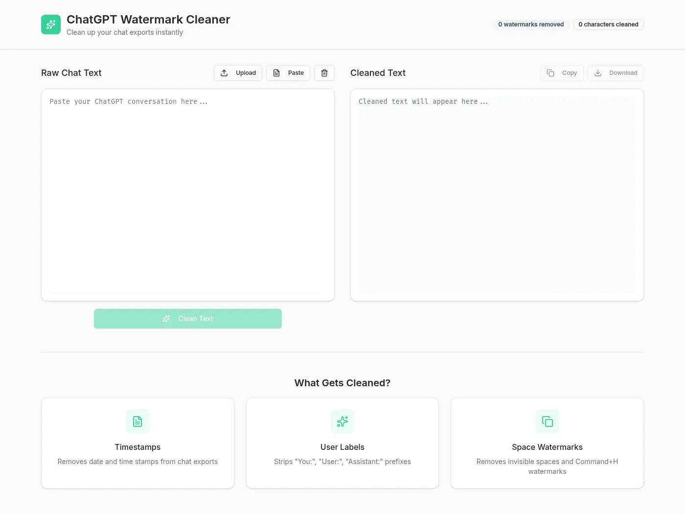 ChatGPT Watermark Cleaner