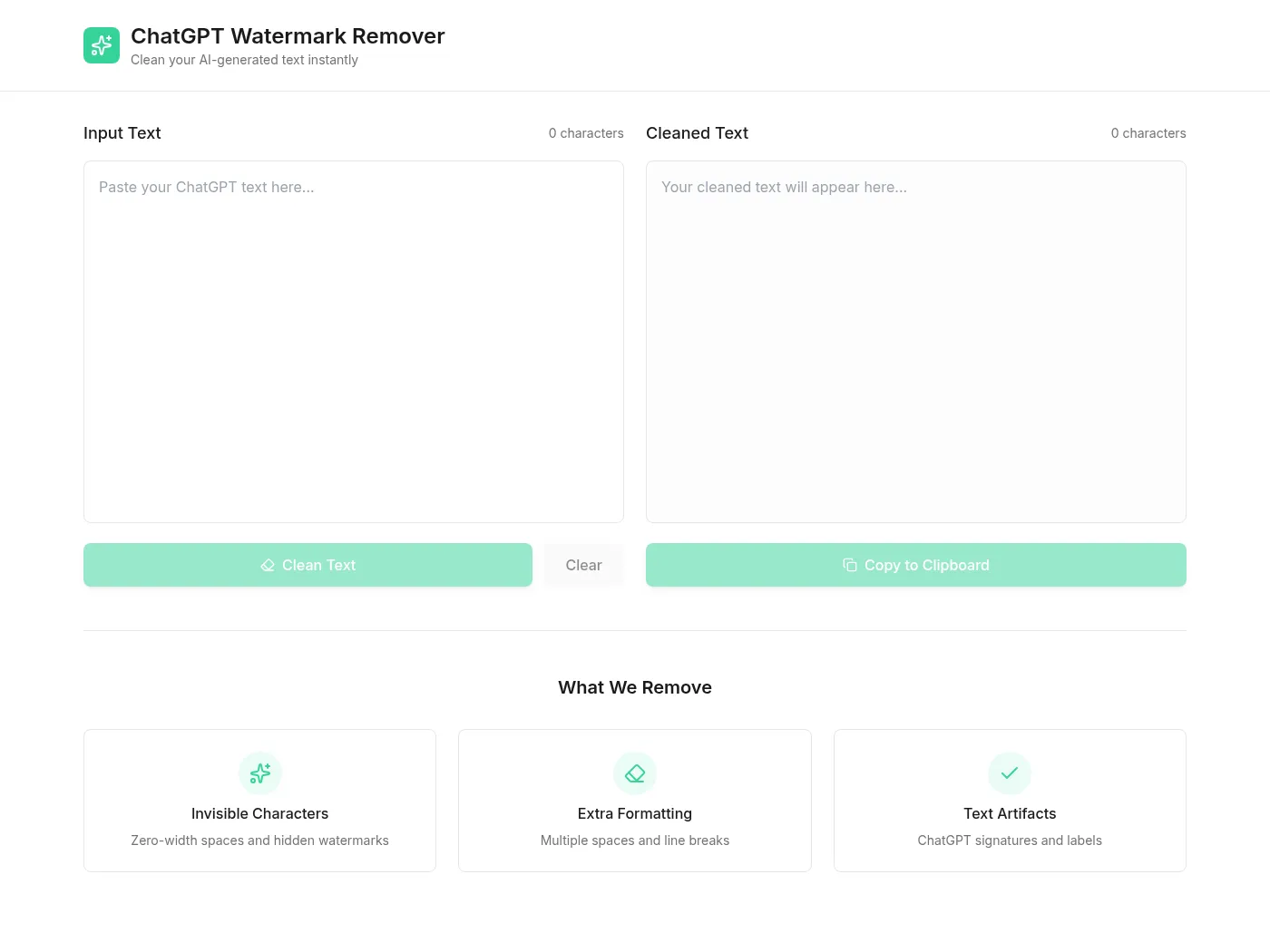 Watermark Remover for ChatGPT Outputs