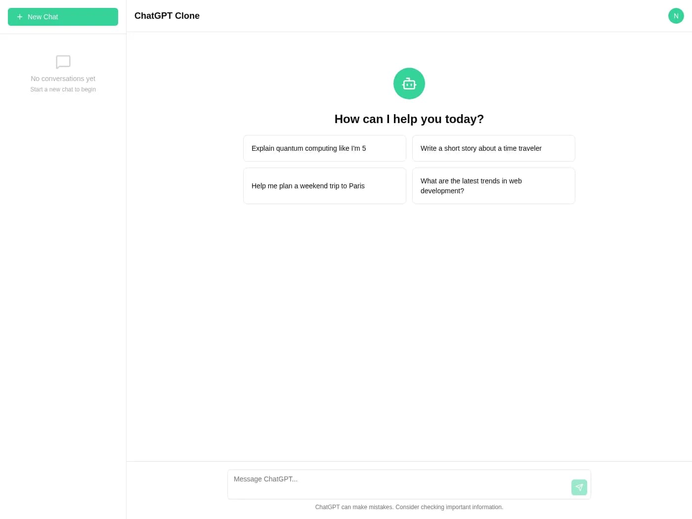 ChatGPT Web Clone