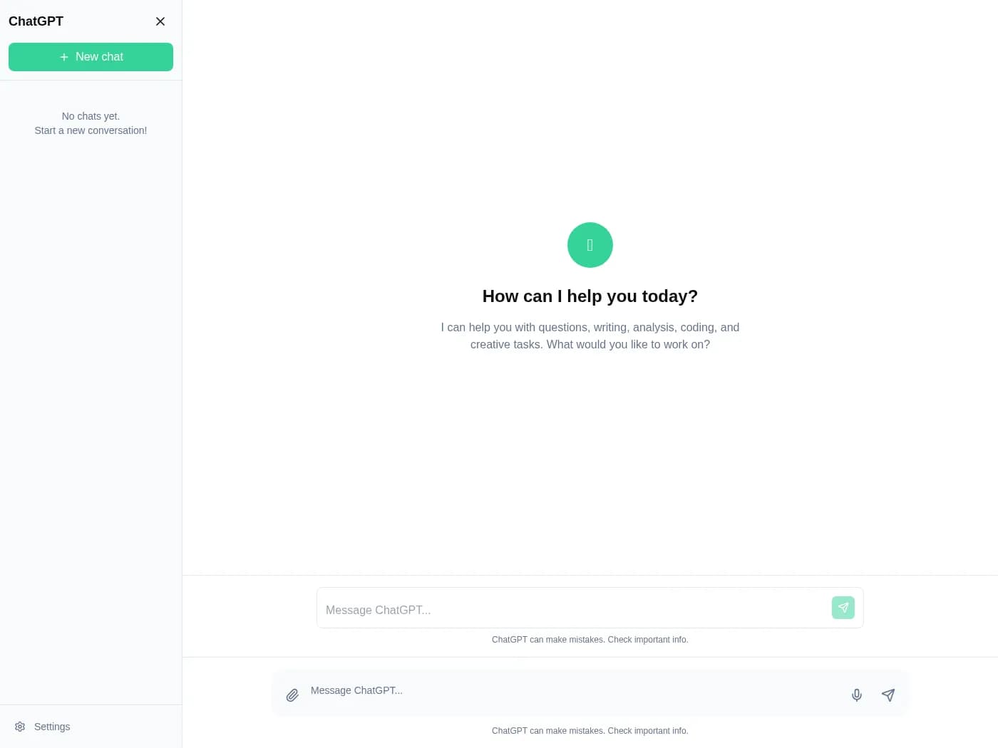 ChatGPT Web Experience Clone