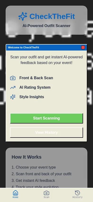 CheckTheFit: AI-Powered Outfit Scanner & Stylist with Retro XP Flair