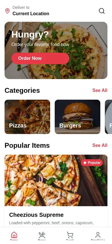 Cheezious Clone – Multi-Platform Food Delivery App