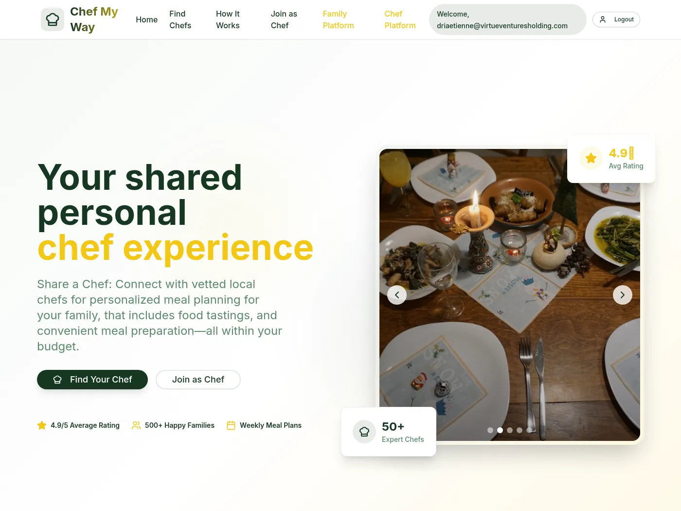 Chef My Way: Personalized Family Meal Planning With Local Chefs