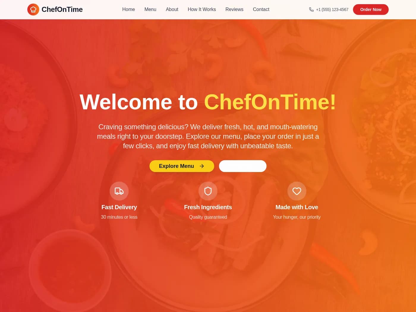 ChefOnTime: Modern Online Food Delivery Website
