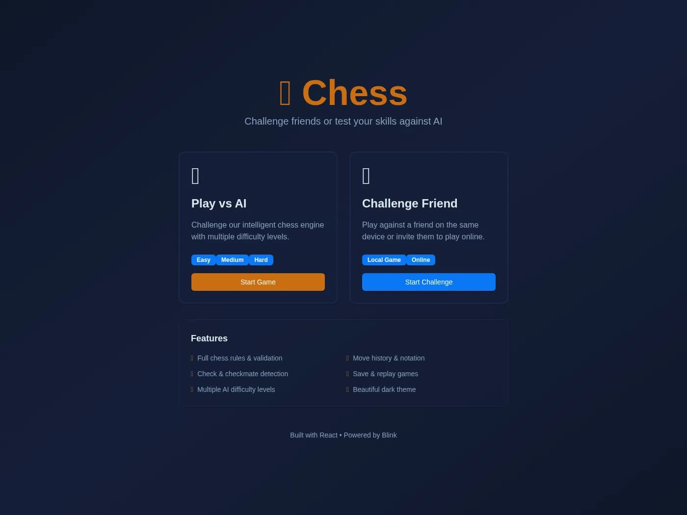 Chess Game App