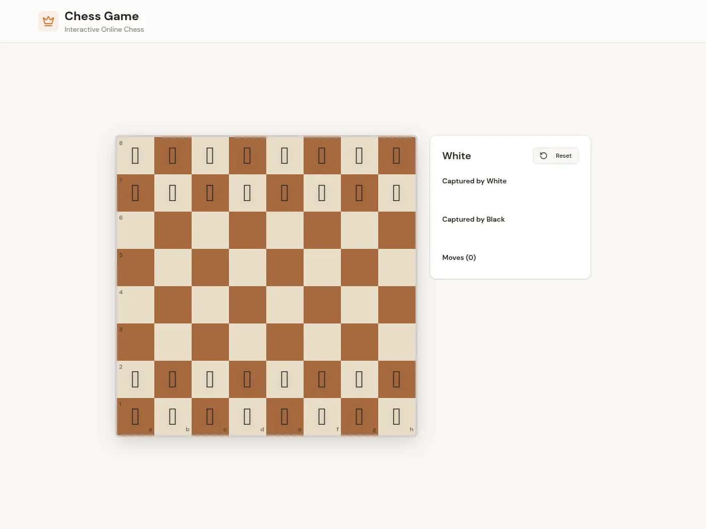 Interactive Online Chess Game