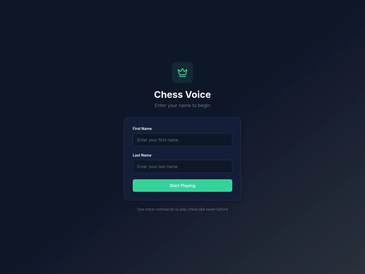 Chess Voice Login App