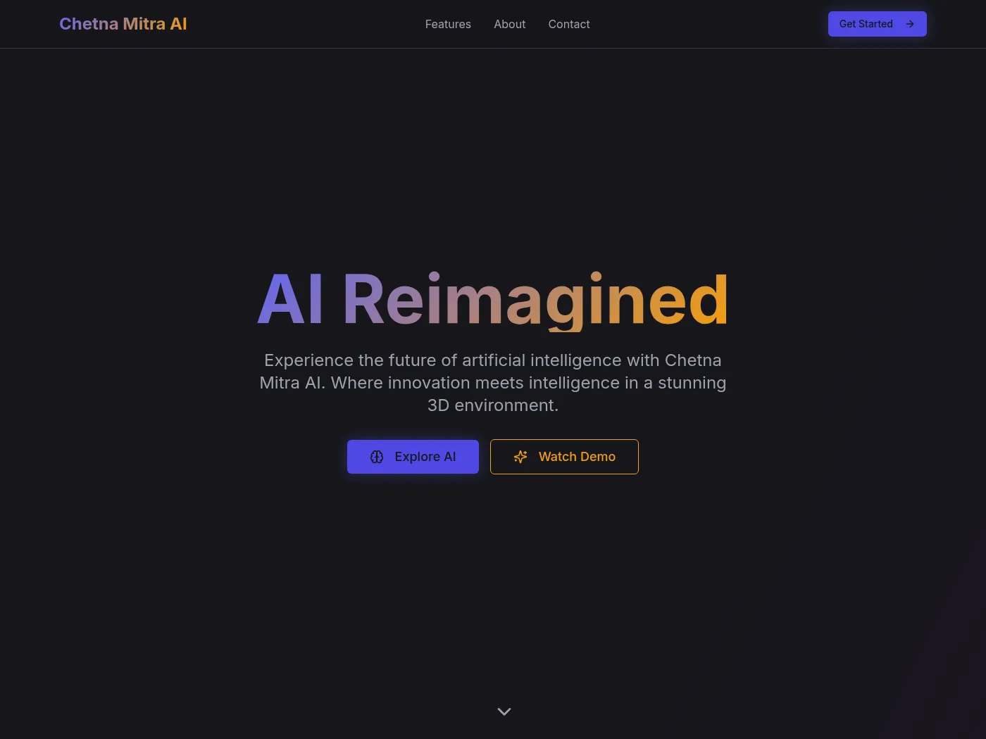 Chetna Mitra AI 3D Landing Experience