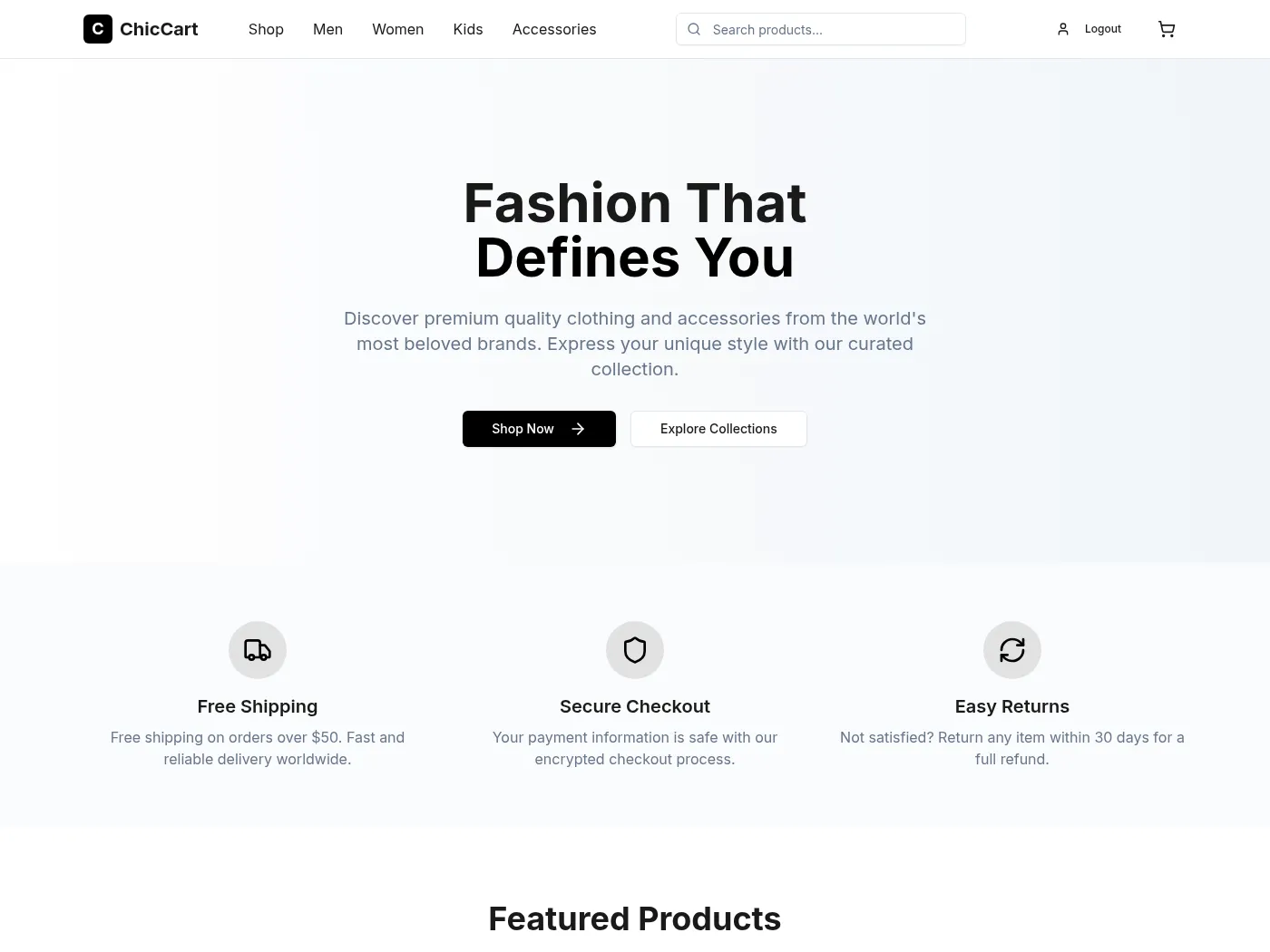 ChicCart: Full-Stack Fashion E-Commerce Platform