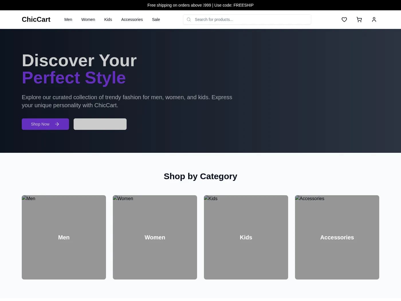 ChicCart: Modern E-Commerce Platform for Fashion Stores