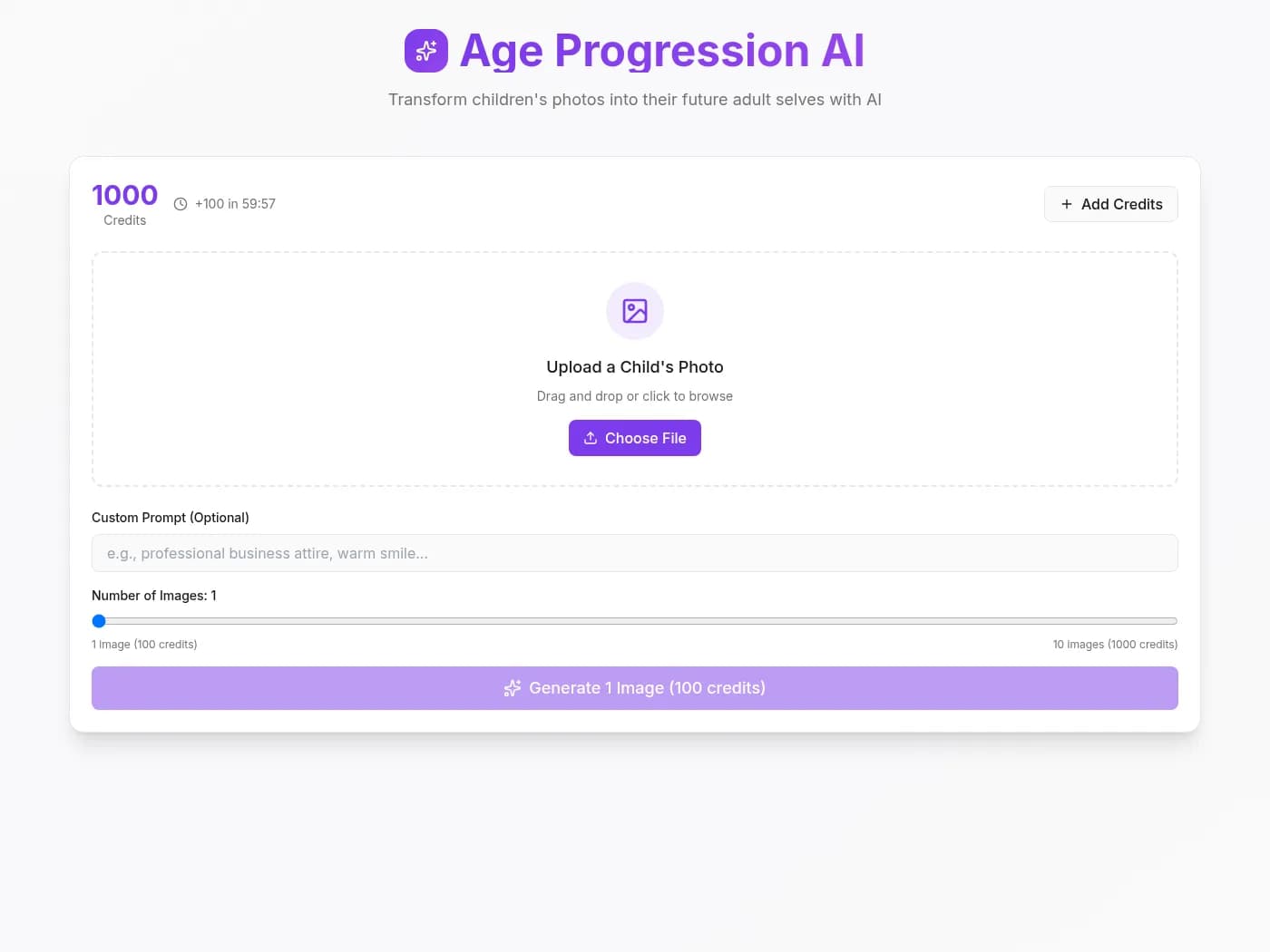 Age Progression Web App: Transform Children’s Photos into Future Selves