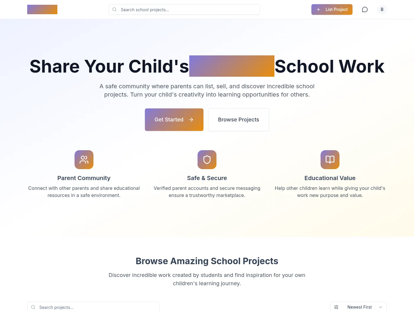 Children's School Work Marketplace