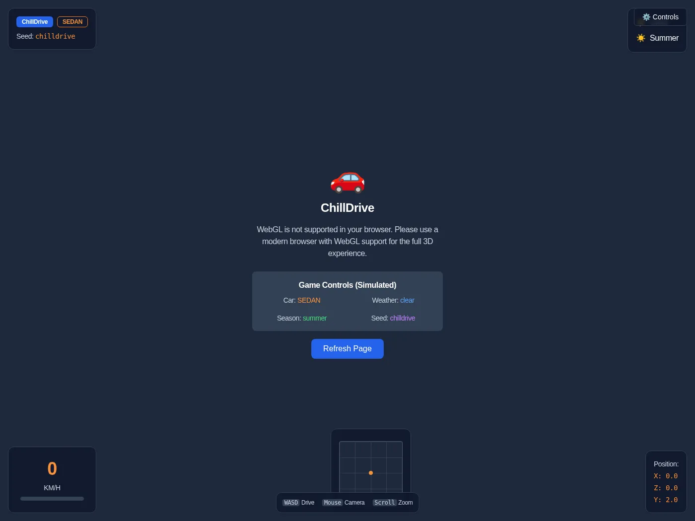 ChillDrive: Immersive Open World Driving Simulator