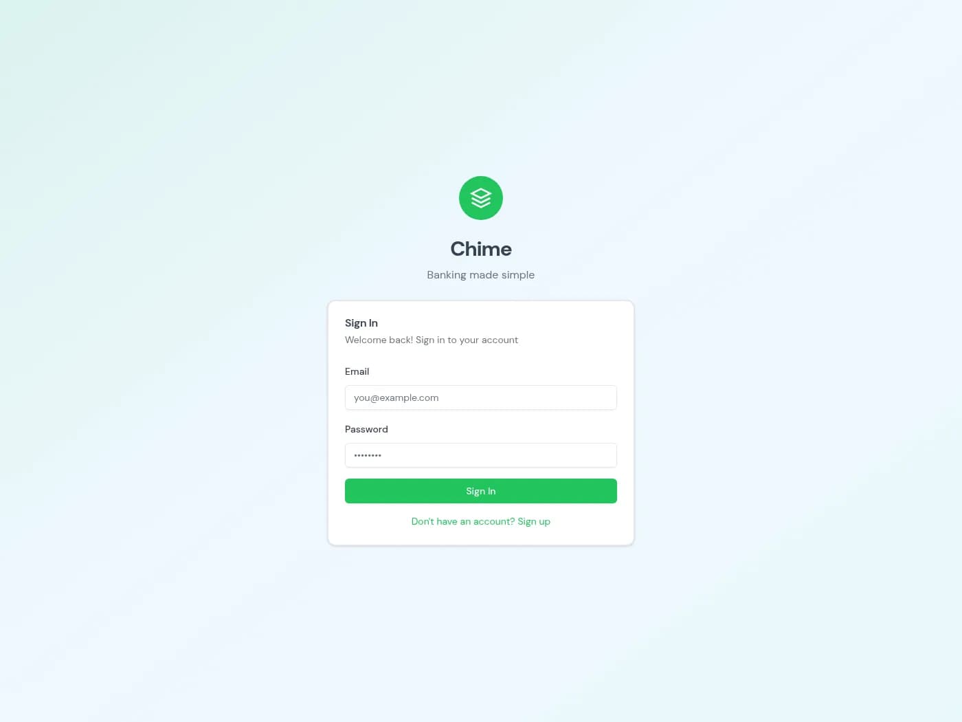 Chime Bank App Clone