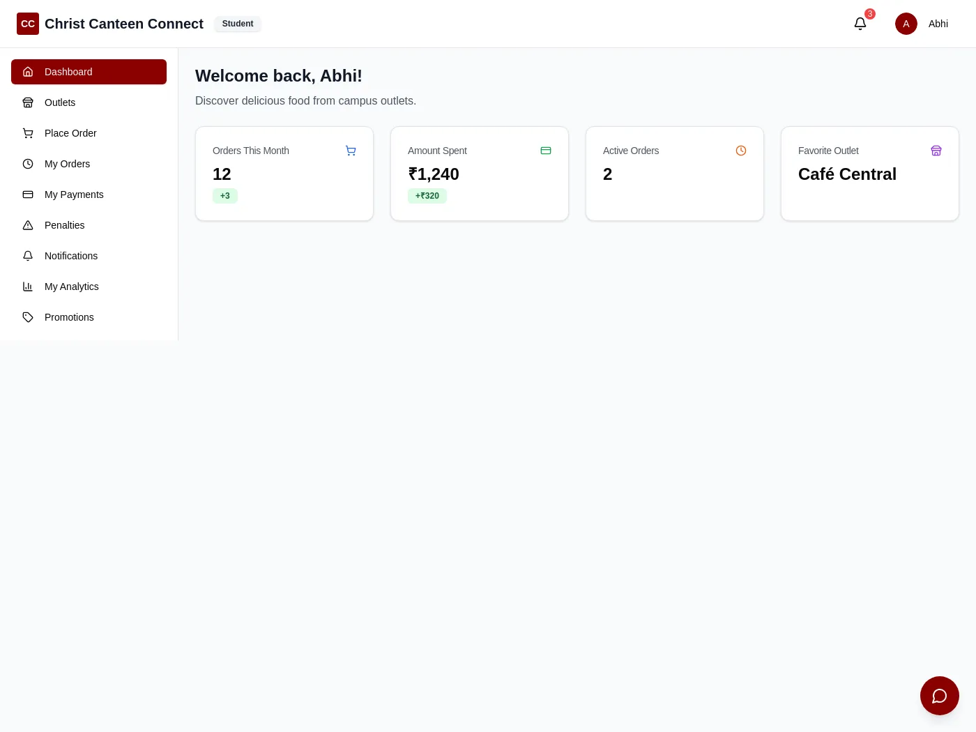 Christ Canteen Connect: Modular, Scalable Campus Food Ordering Platform