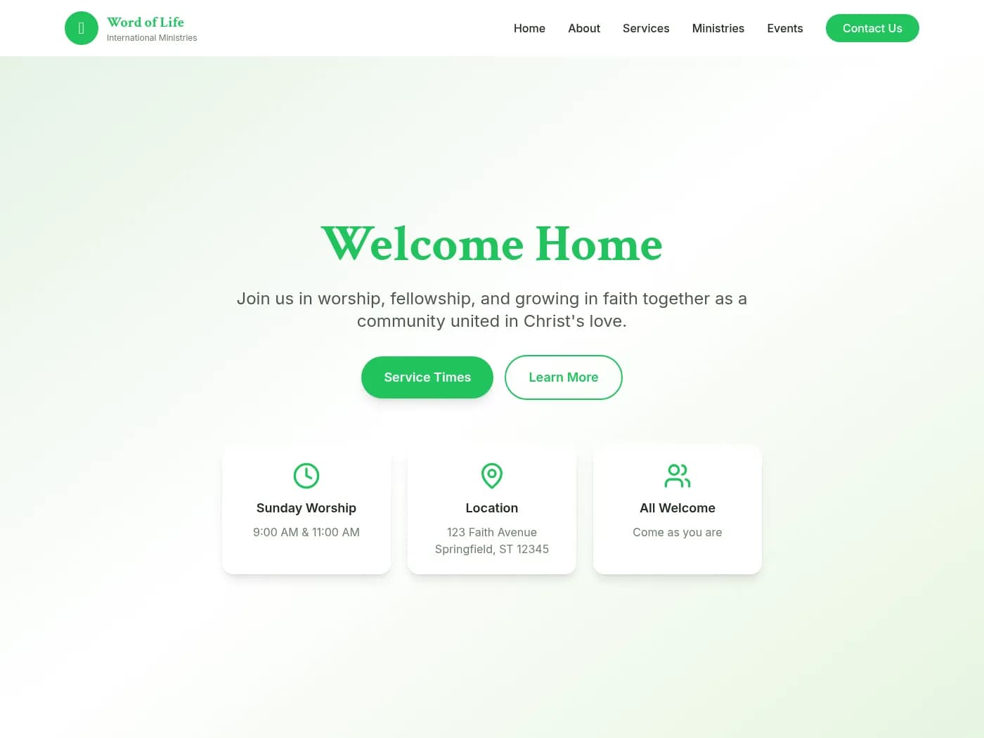 Christian Church Overview Website