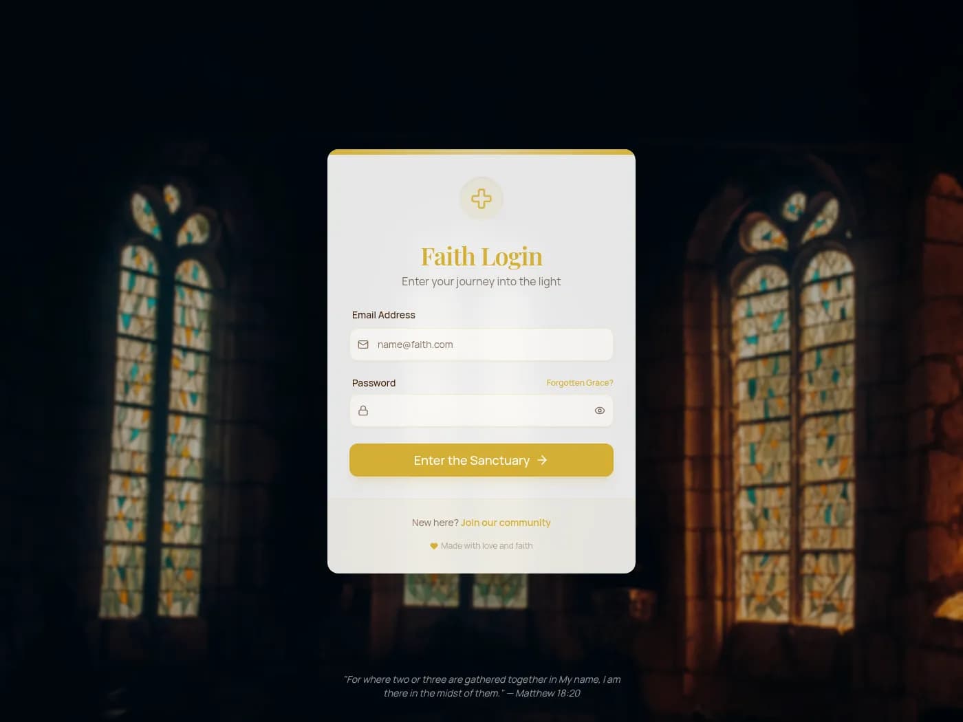 Christian Login Form