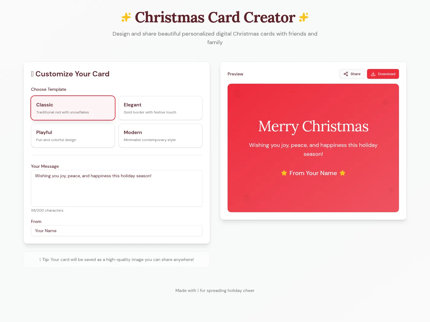 Christmas Card Creator