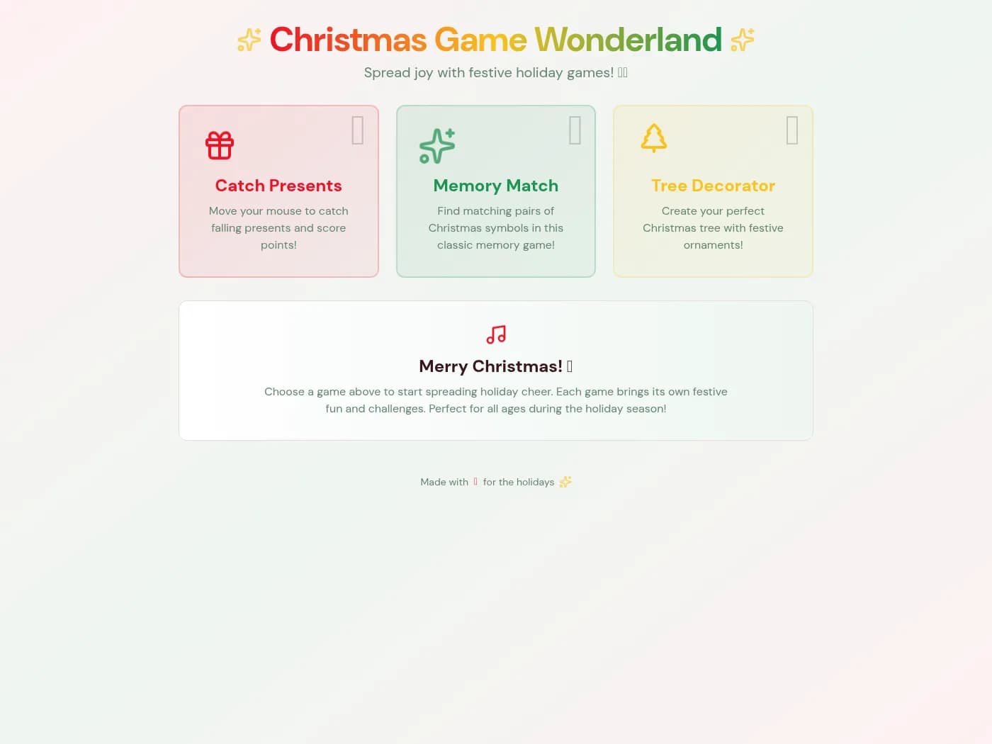 Christmas Game App