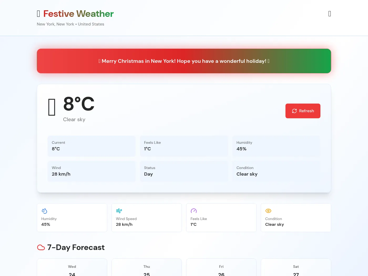 Dynamic Christmas Weather