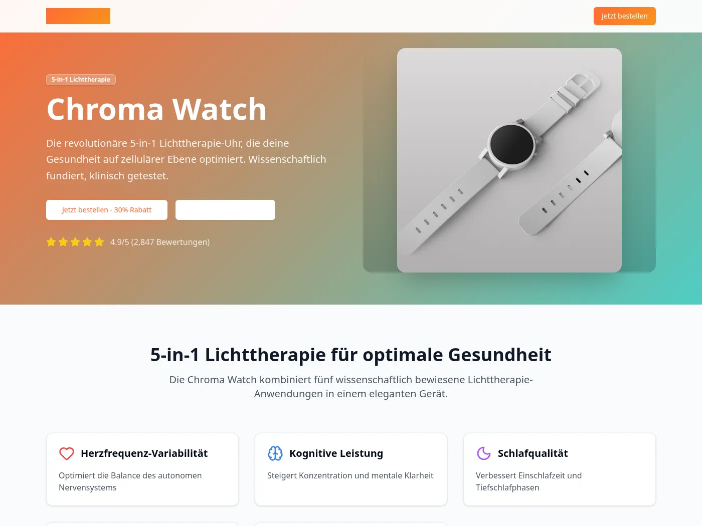 Chroma Watch Affiliate Landing Page