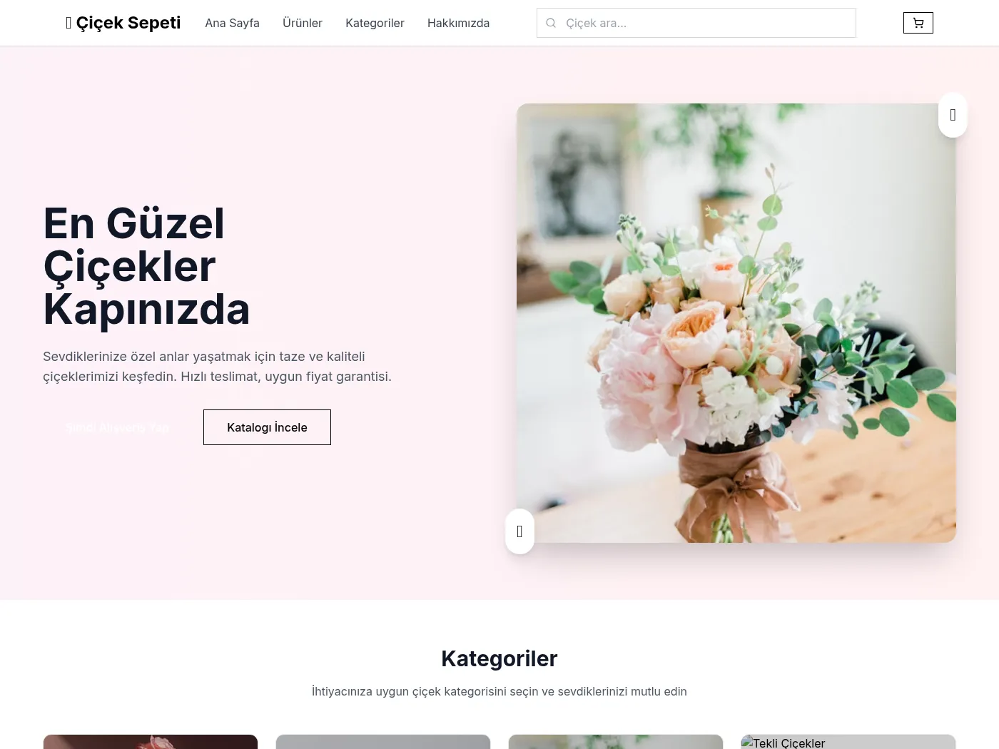 Çiçek Sepeti Web Mağazası