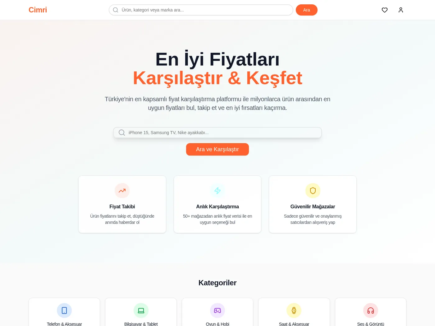 Cimri Price Comparison Platform