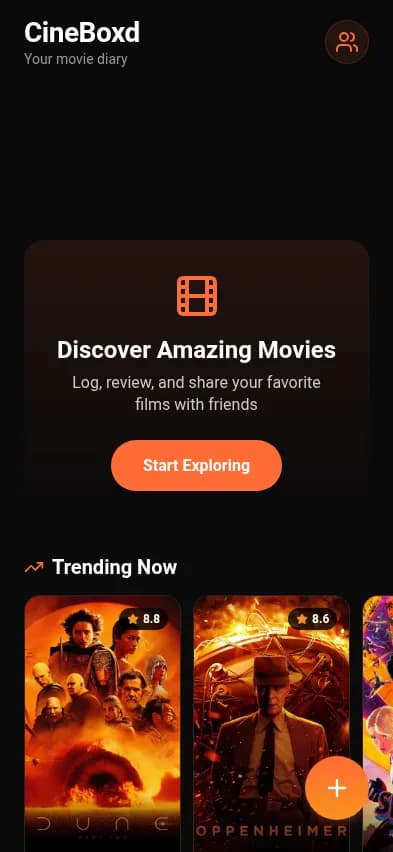 CineBoxd: Animated Social Movie Diary App