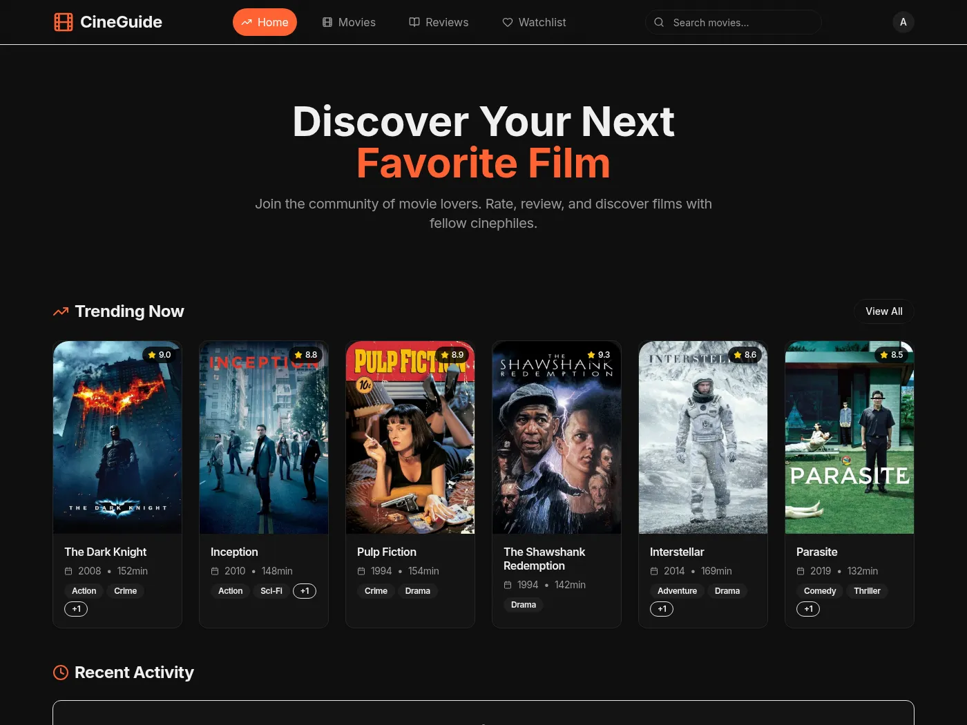 CineGuide: Social Movie Discovery Platform