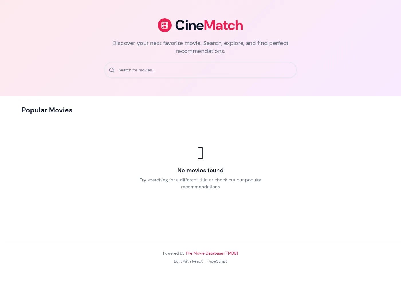 CineMatch: Responsive Movie Recommendation Website