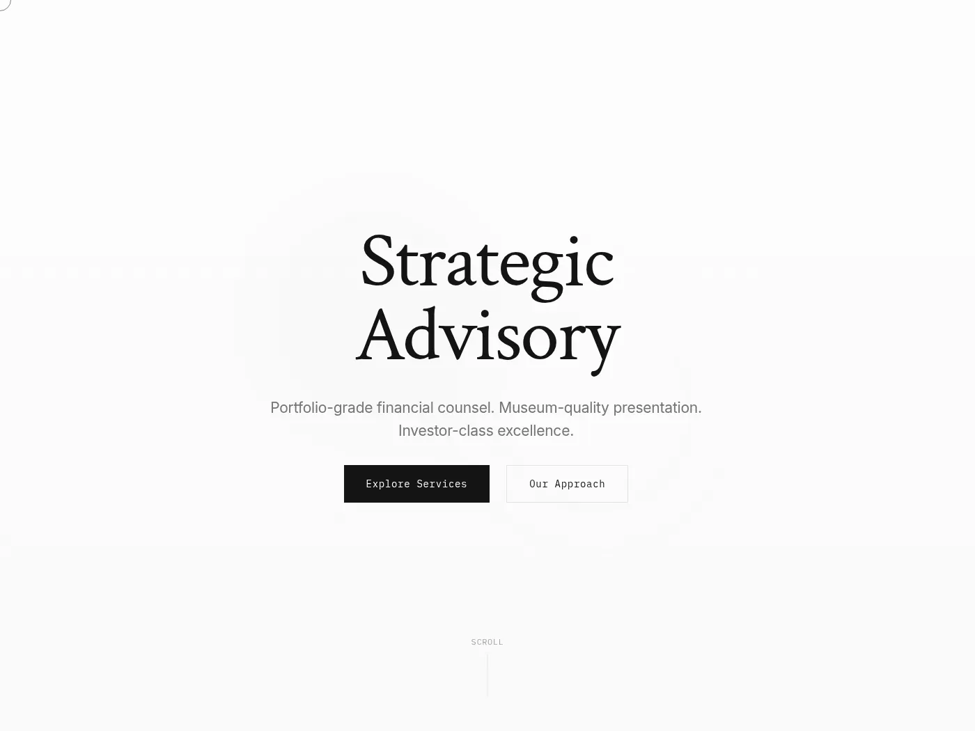 Cinematic Financial Advisory Web Experience