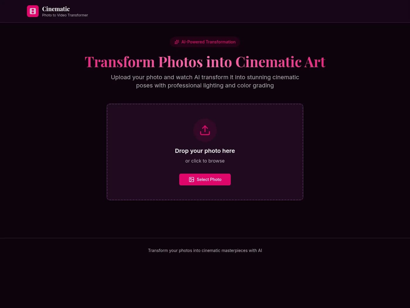 Cinematic Photo-to-Video Transformer