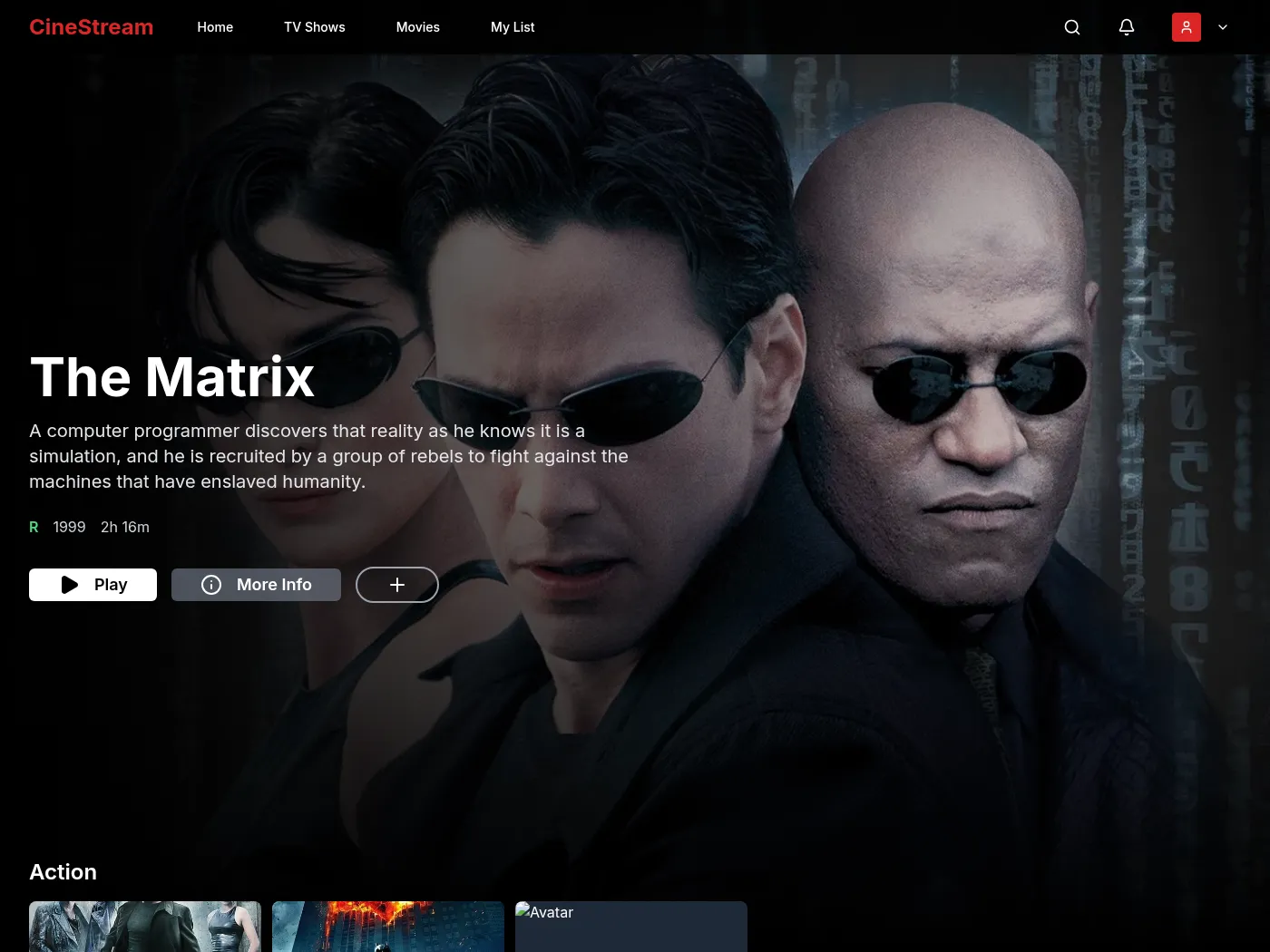 CineStream: Movie Watch Web App Like Netflix