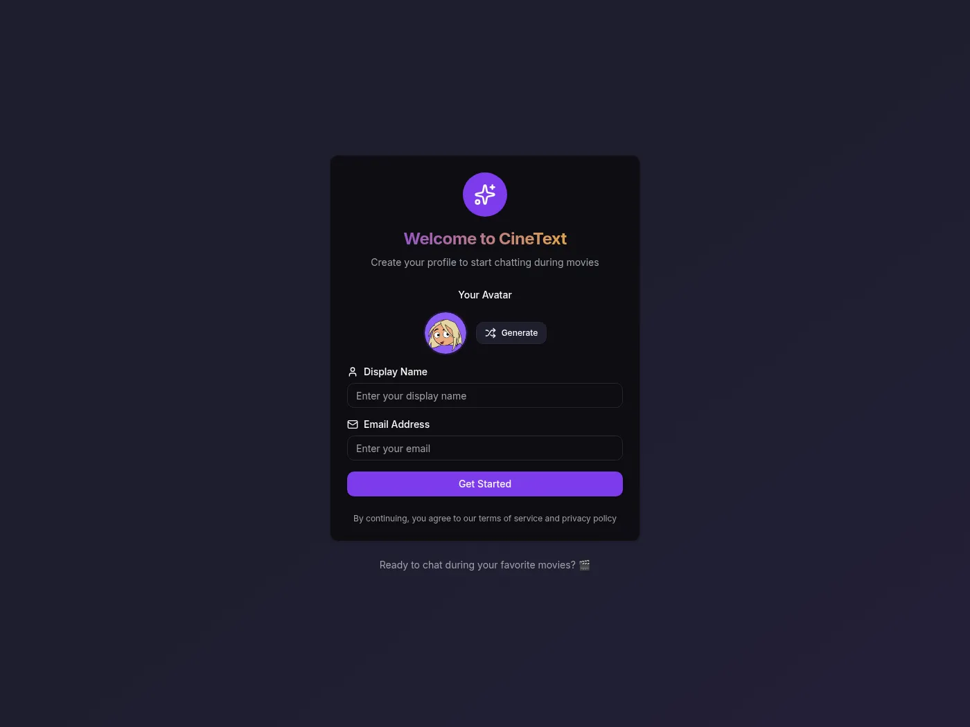 CineText: Real-Time Movie Chat Rooms