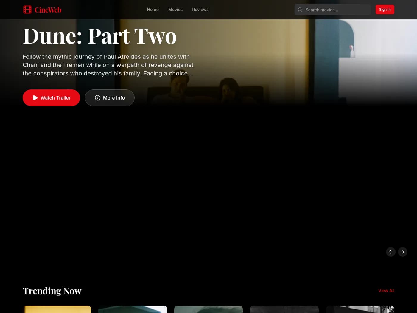 CineWeb: Votre portail cinéma en ligne