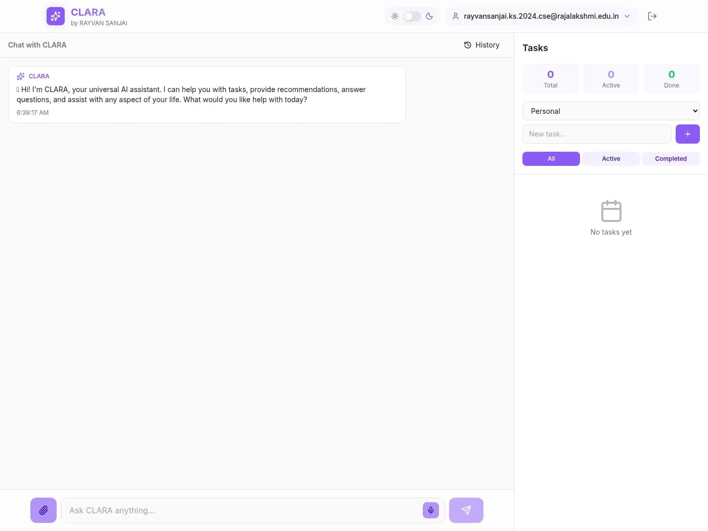 CLARA: The Universal AI Assistant for Life's Tasks