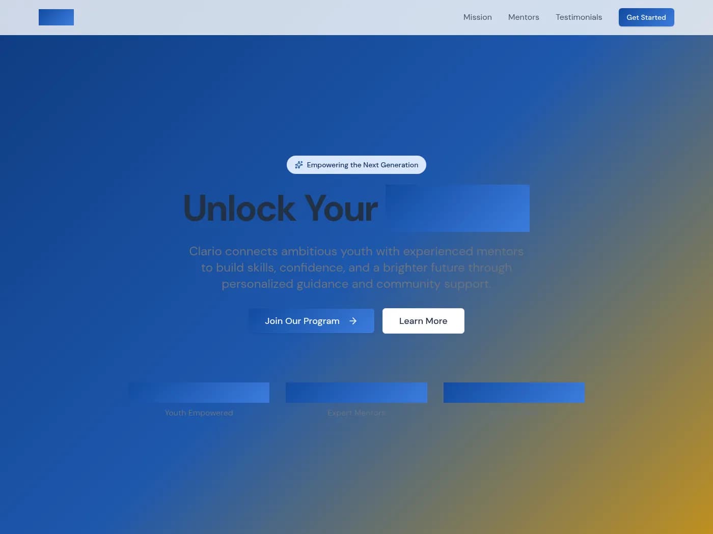 Clario Youth Empowerment Program Website