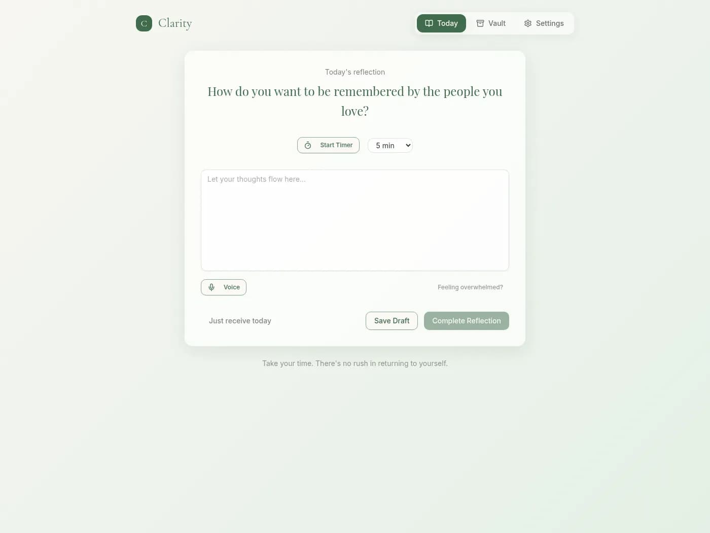 Clarity: Minimalist Emotionally Intelligent Journaling App