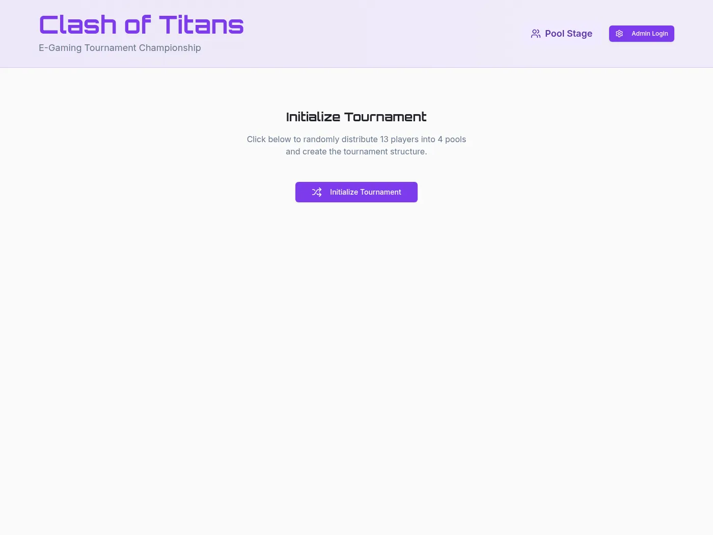 Clash of Titans: Competitive E-Gaming Tournament Web App