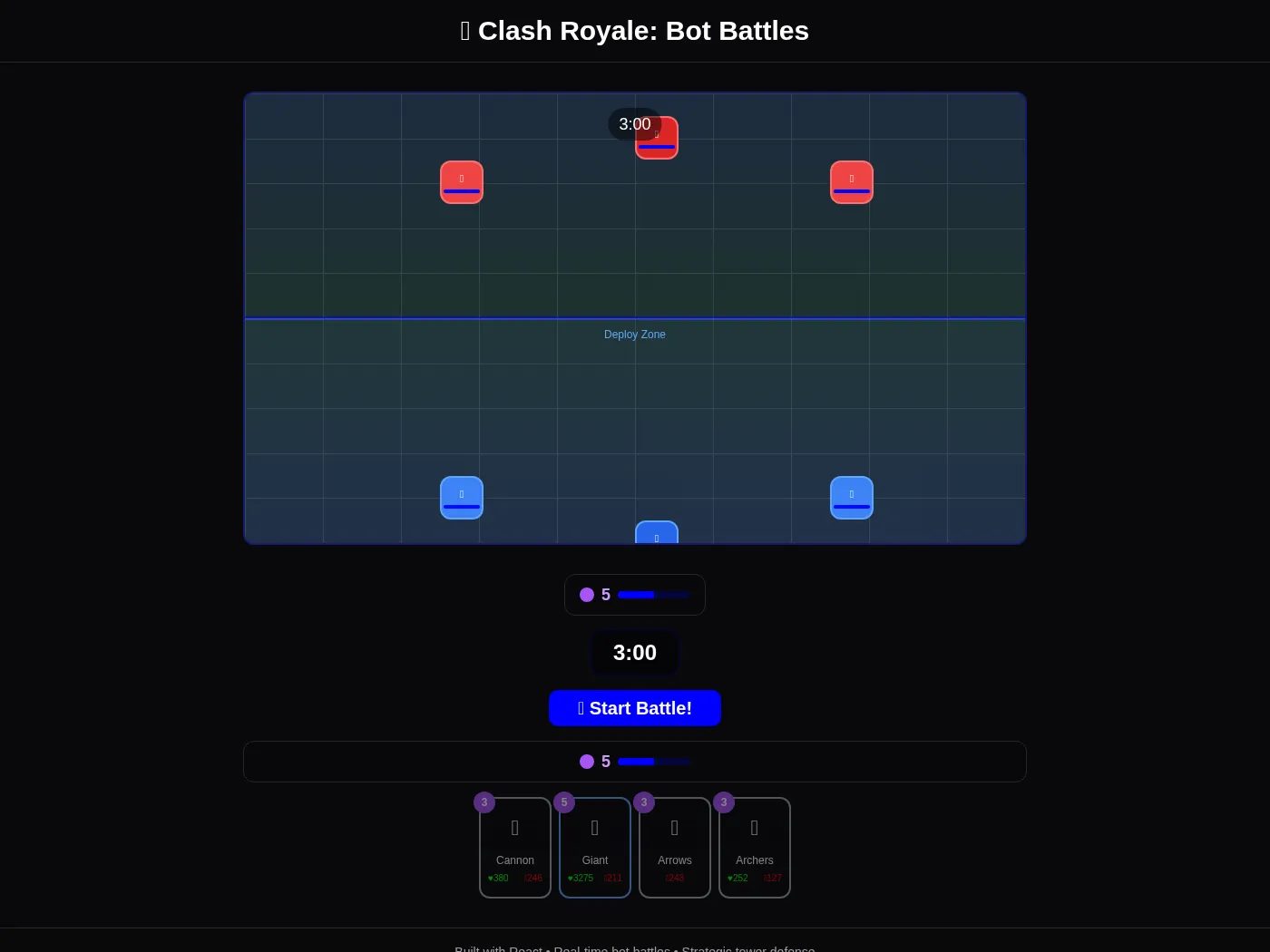 Clash Royale Bot Battle Clone