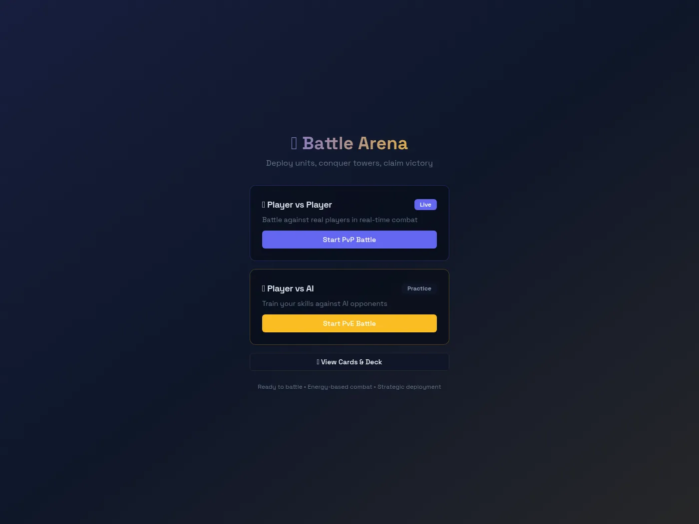Clash Royale-Like Battle Arena